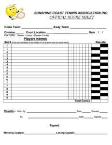 Free Score Sheet Template | Free Word & PDF Templates