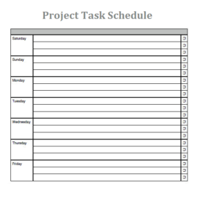 Project Task Schedule Template | Free Word & PDF Templates