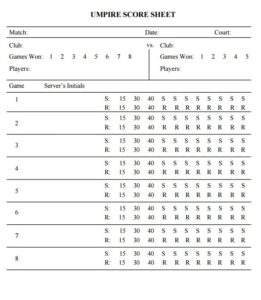 Umpire Score Sheet Template | Free Word & PDF Templates