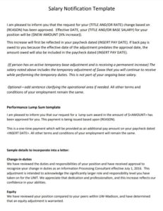 Salary Notification Template | Free Word & PDF Templates