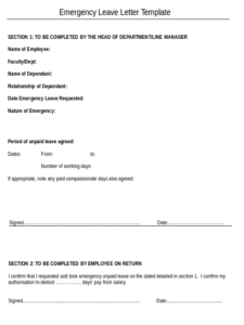 Emergency Leave Letter Template | Free Word & PDF Templates