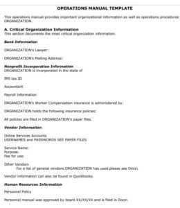 Operation Manual Format | Free Word & PDF Templates