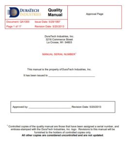 Quality Manual section Template | Free Word & PDF Templates