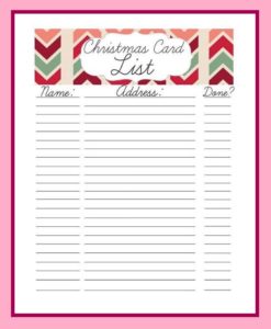 Christmas Card List Template | Free Word & PDF Templates