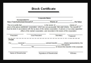 Stock Certificate Form | Free Word & PDF Templates