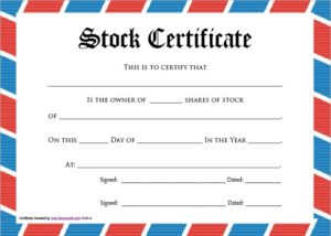 Stock Certification Template | Free Word & PDF Templates