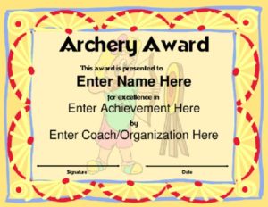 Archery Sports Certificate Template | Free Word & PDF Templates