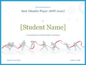 Most Valuable Player Award Certificate | Free Word & PDF Templates