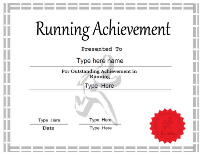 Top Runner Certificate Template | Free Word & PDF Templates